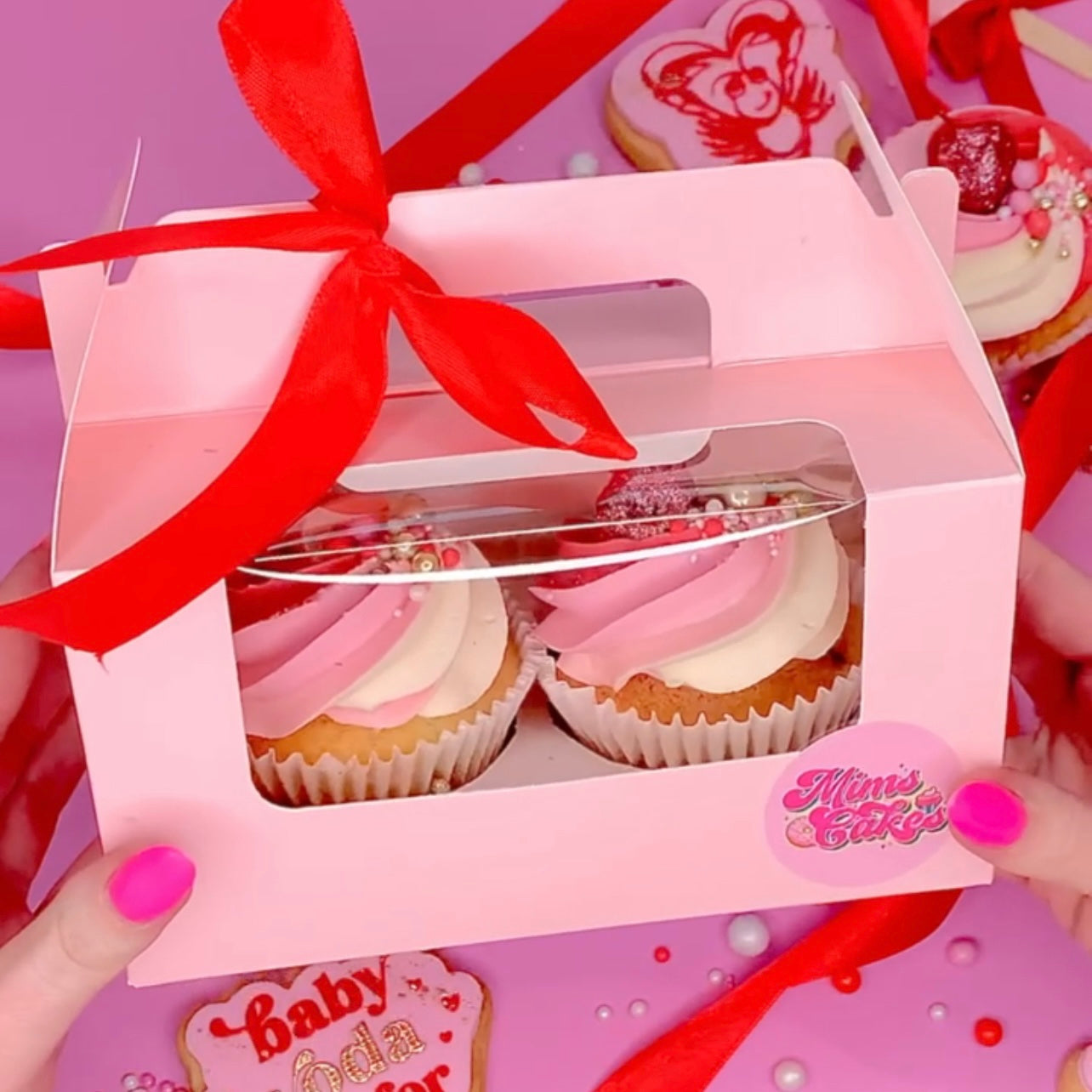 PINK HANDLE CUPCAKE BOXES - PACK OF 10 – Bake Box Boutique