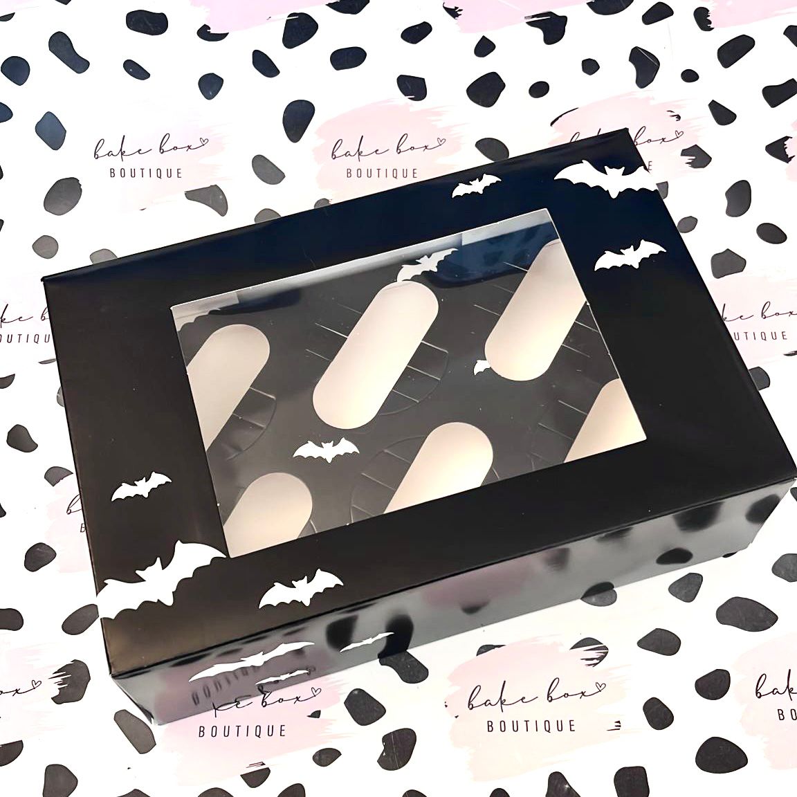 BLACK HALLOWEEN CUPCAKE BOX – Bake Box Boutique