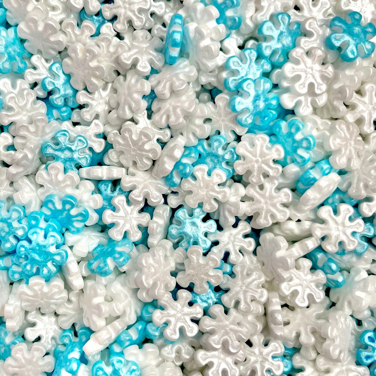 WHITE & BLUE SNOWFLAKES (V) - SPRINKLES – Bake Box Boutique