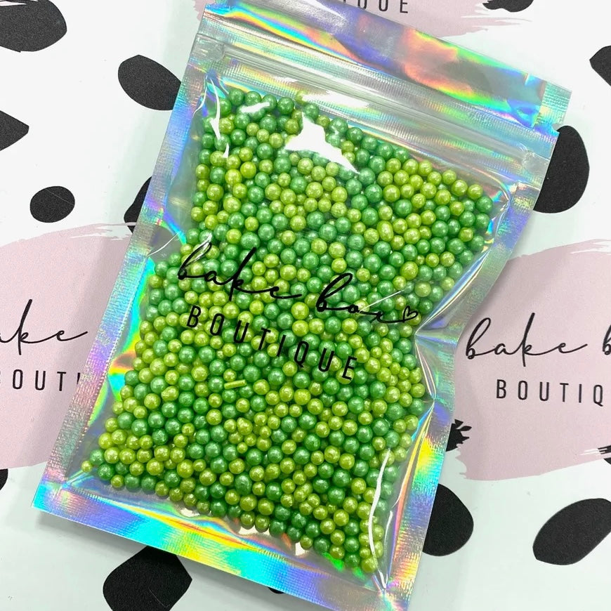GREEN GLIMMER PEARLS - SPRINKLES – Bake Box Boutique