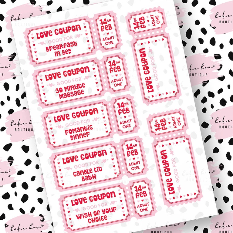 LOVE COUPONS VOUCHERS - DIGITAL FILE SENT TO EMAIL – Bake Box Boutique