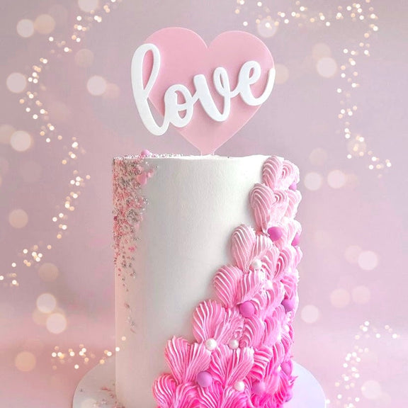 LARGE ACRYLIC LOVE HEART CAKE TOPPER – Bake Box Boutique