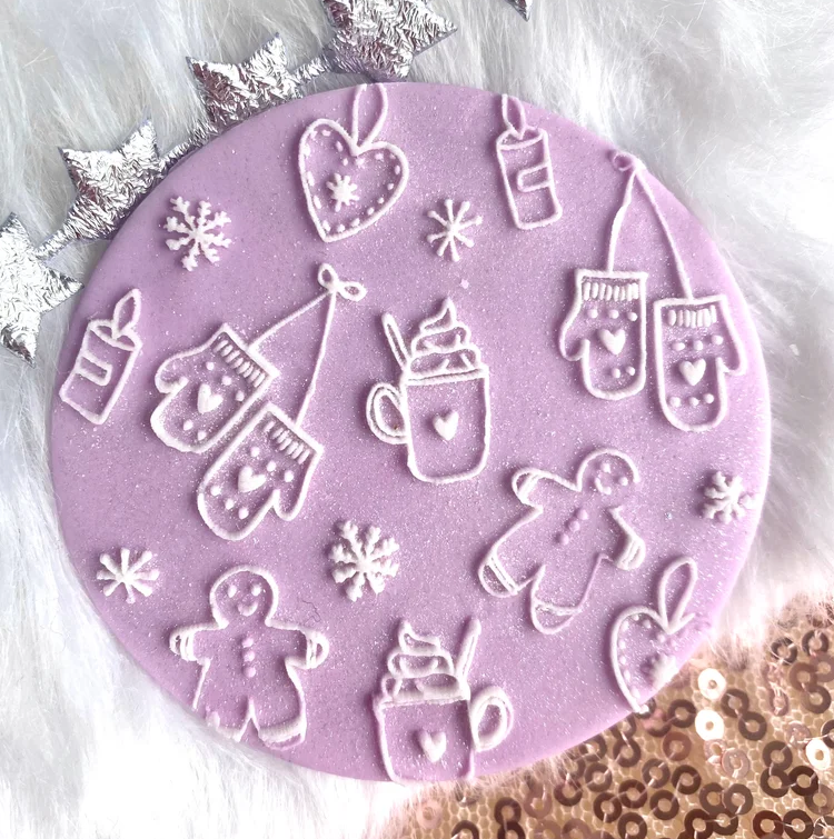 GINGERBREAD MITTENS - RAISED EMBOSSER – Bake Box Boutique